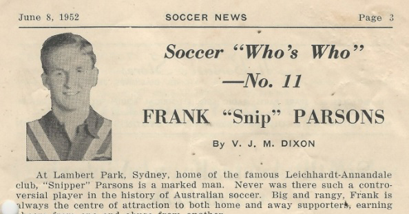 Vale Frank Parsons | Football Australia